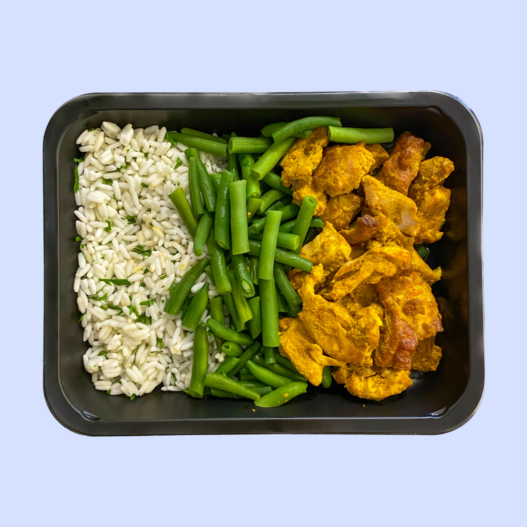 Kip kerrie – sperziebonen – rijst – Munch Fit Food To Go